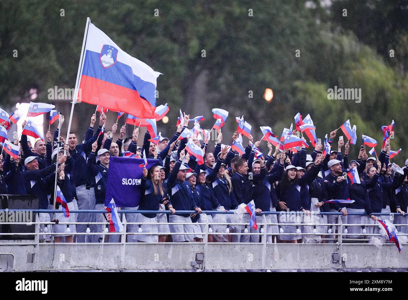 Team Slovenia during the opening ceremony of the Paris 2024 Olympic ...