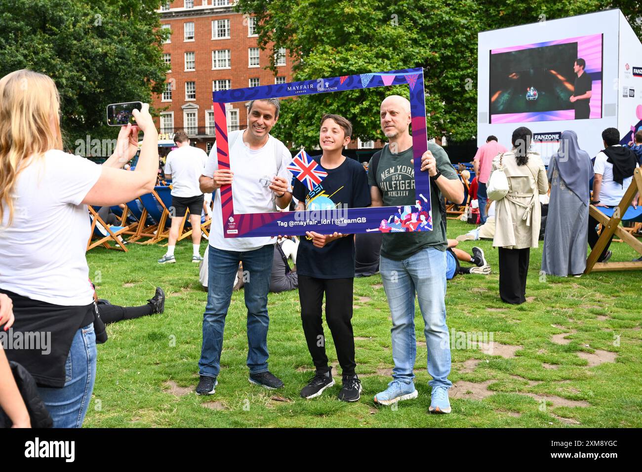 EDITORIAL USE ONLY Fans at Mayfair's official Team GB Fanzone in ...