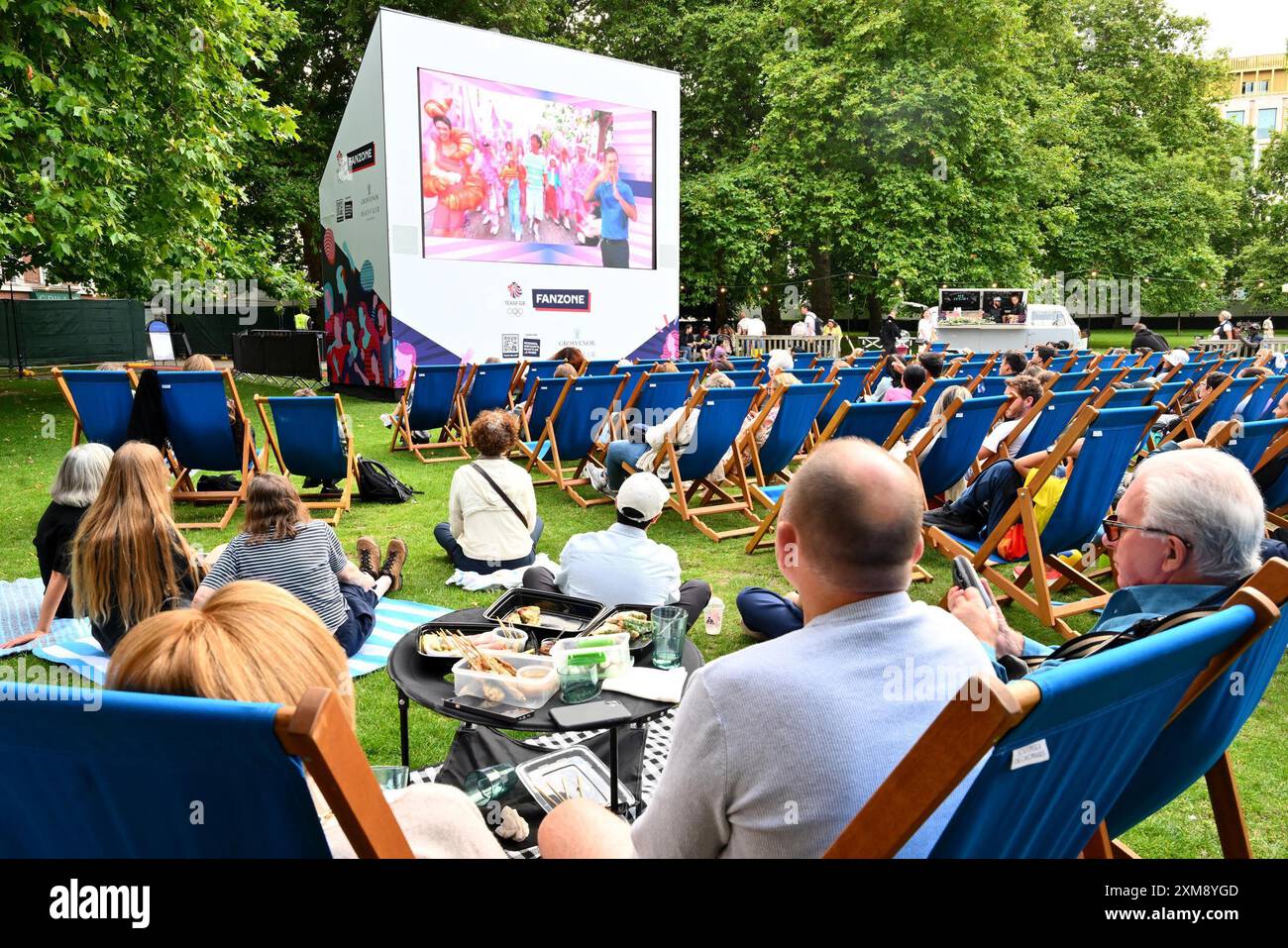 EDITORIAL USE ONLY Fans at Mayfair's official Team GB Fanzone in ...