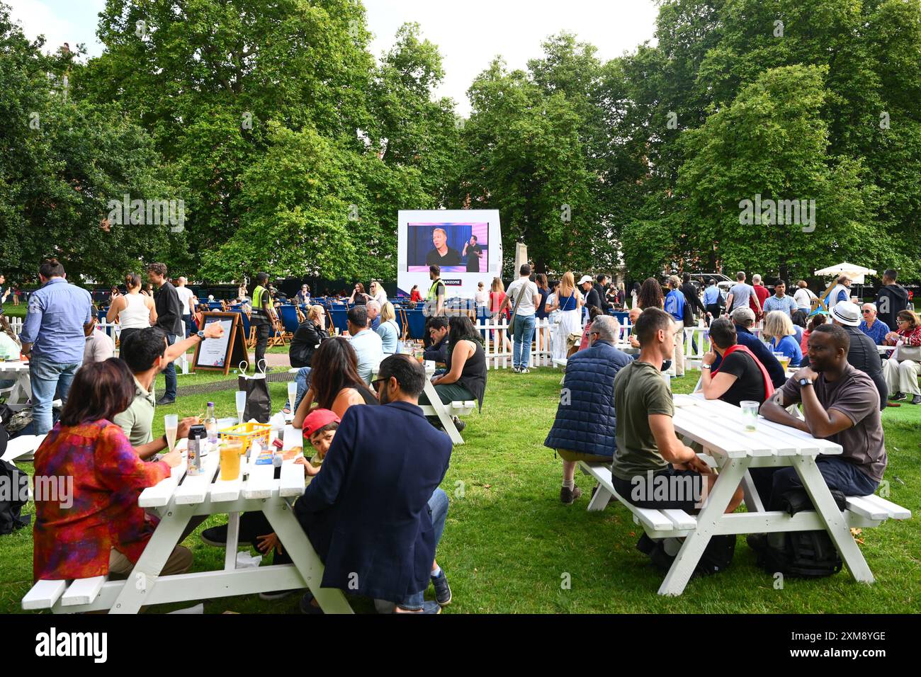 EDITORIAL USE ONLY Fans at Mayfair's official Team GB Fanzone in ...