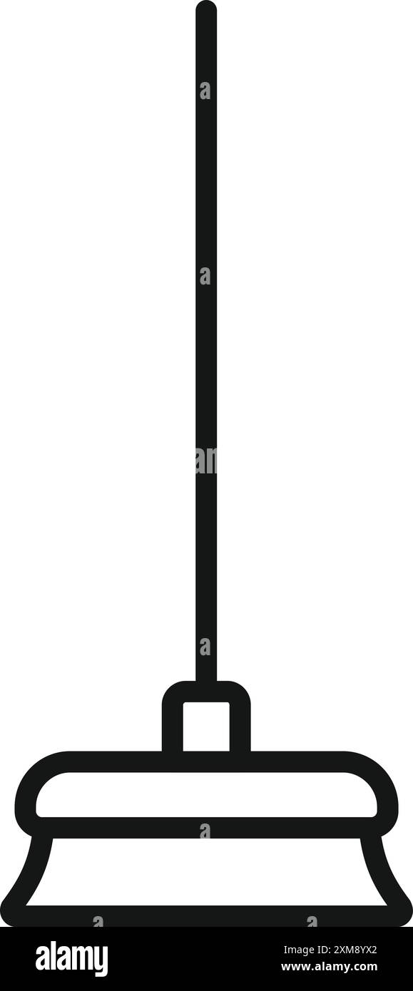 Simple line icon of a cleaning broom, a symbol of cleanliness and ...