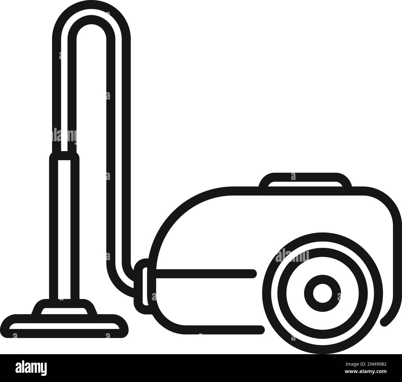 Simple black and white line drawing of a vacuum cleaner, for concepts ...