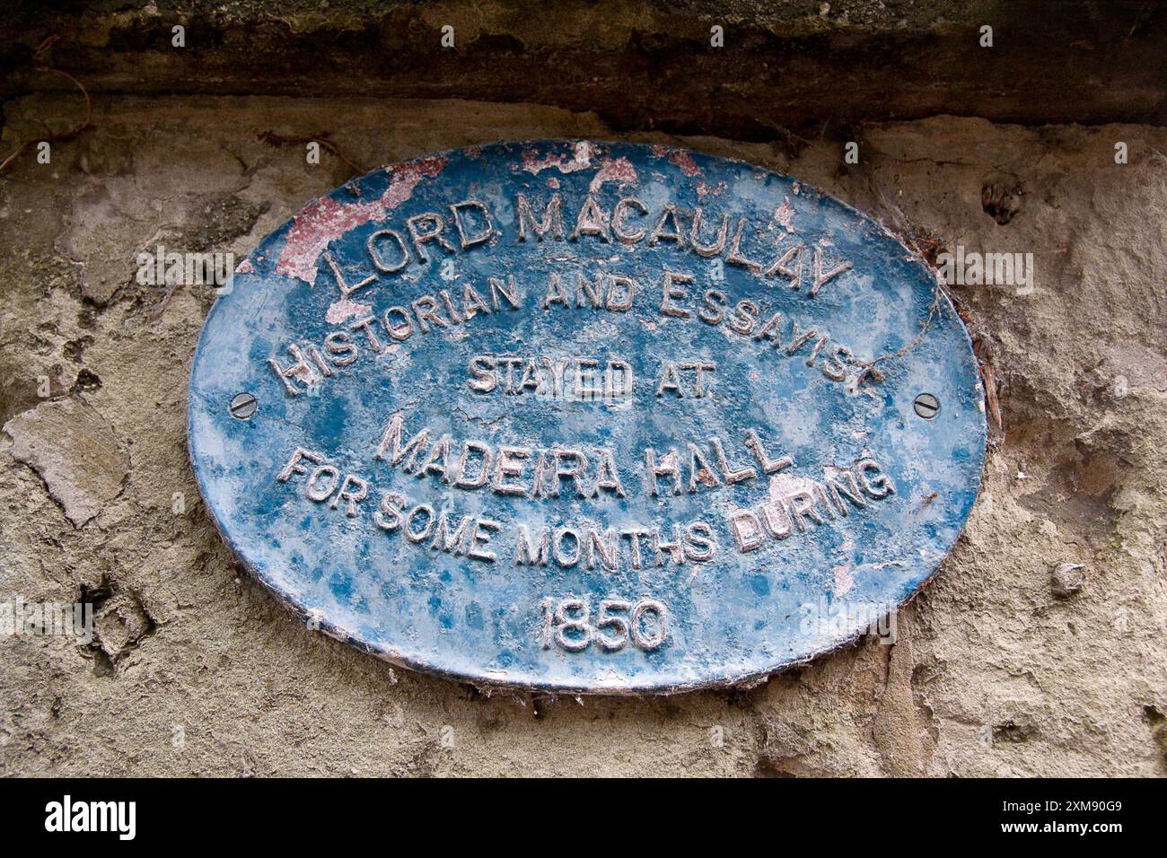 Madeira Hall plaque, Bonchurch, Isle of Wight Stock Photo - Alamy