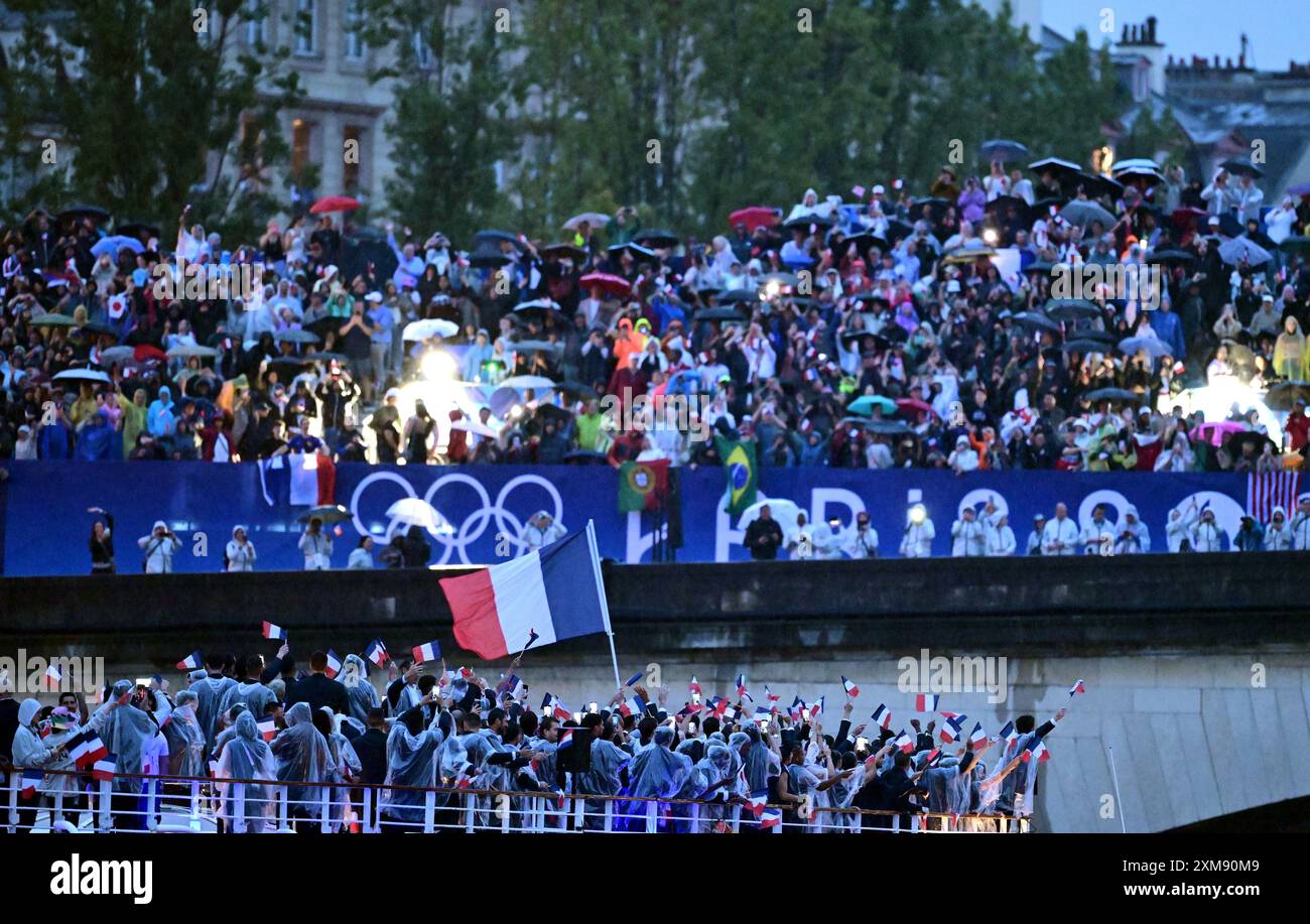 The France Olympic Team during the opening ceremony of the Paris 2024 ...