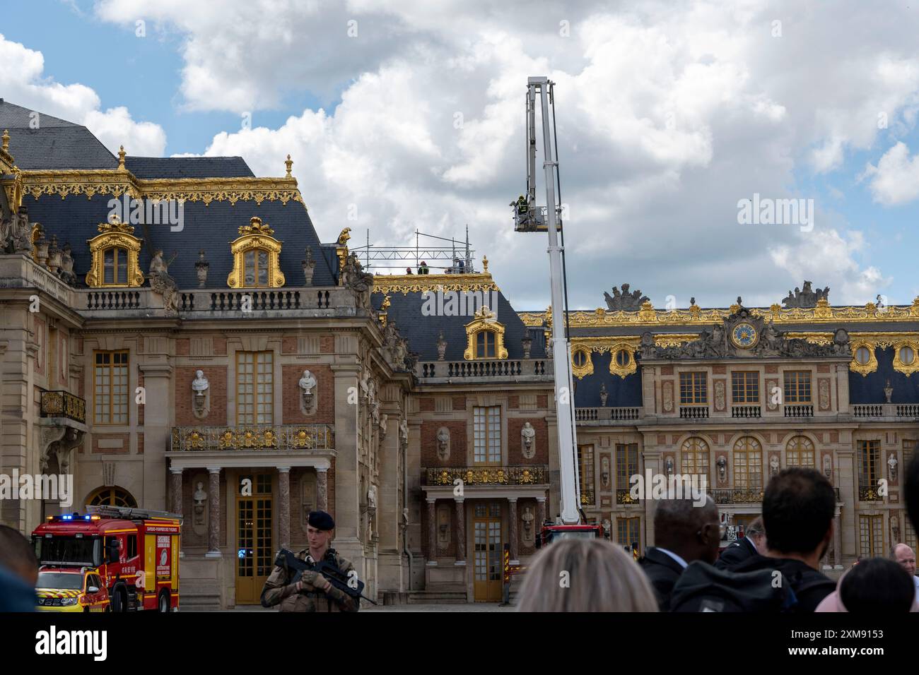 Versailles, France, june 11, 2024: Palace of Versailles has a fire ...