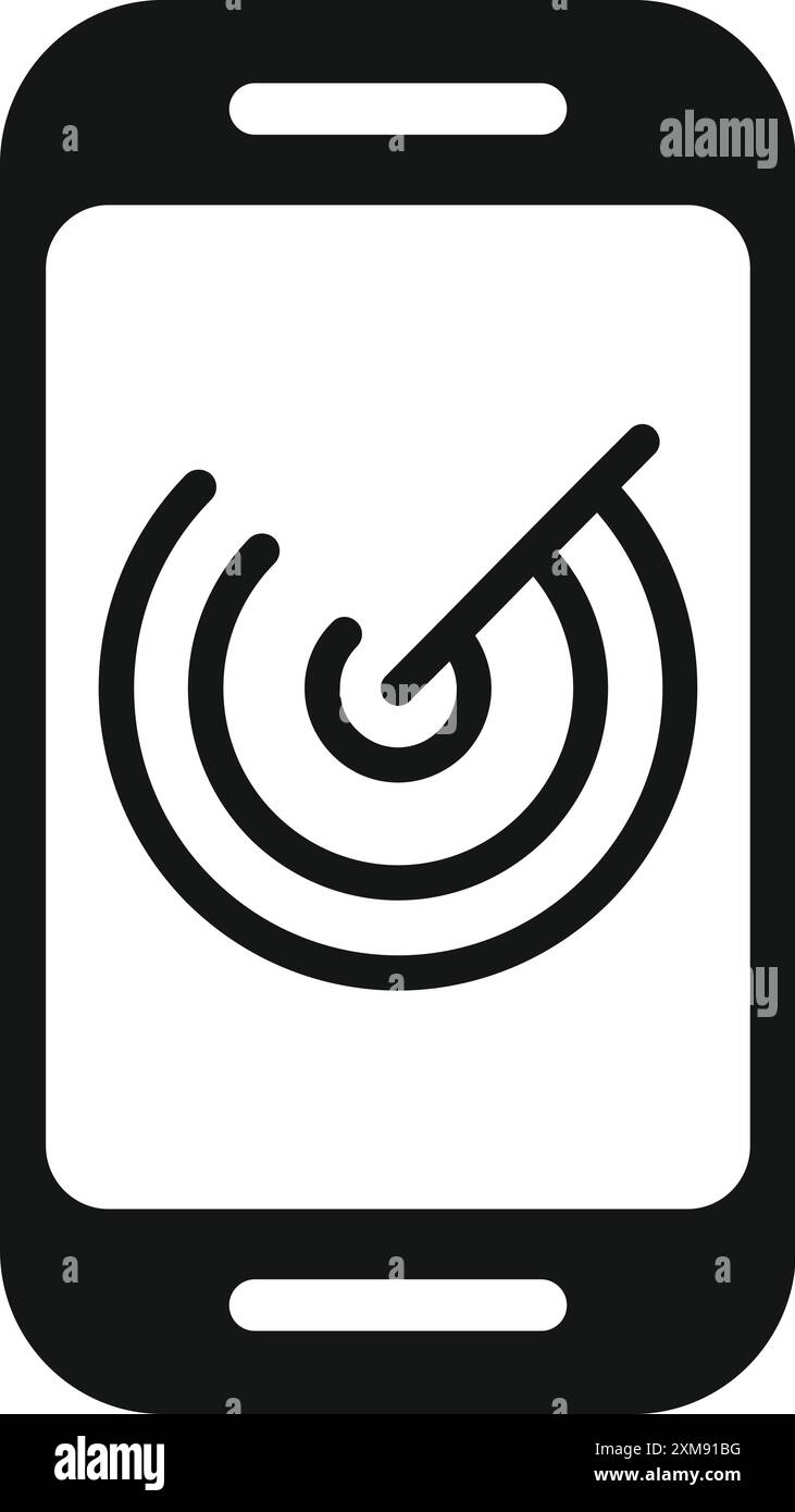 Smartphone is displaying a radar detecting a signal Stock Vector Image ...