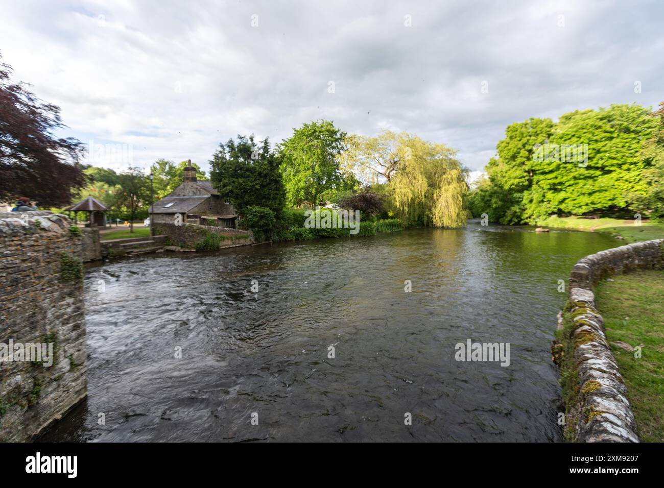 River Wye, The Sheepwash Bridge, Ashford-in-the-Water village civil ...