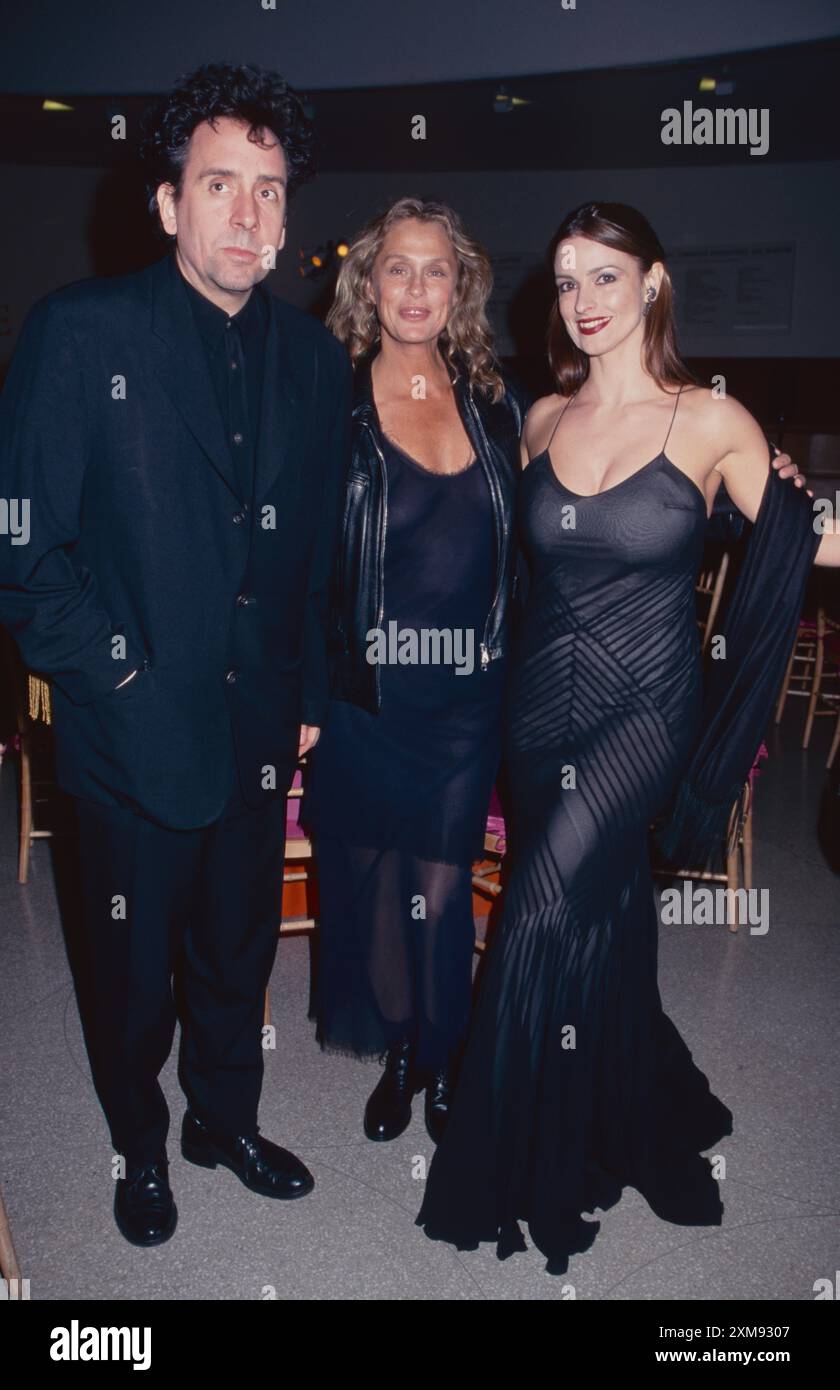 Tim Burton, Lauren Hutton and Lisa Marie attend the opening of ...