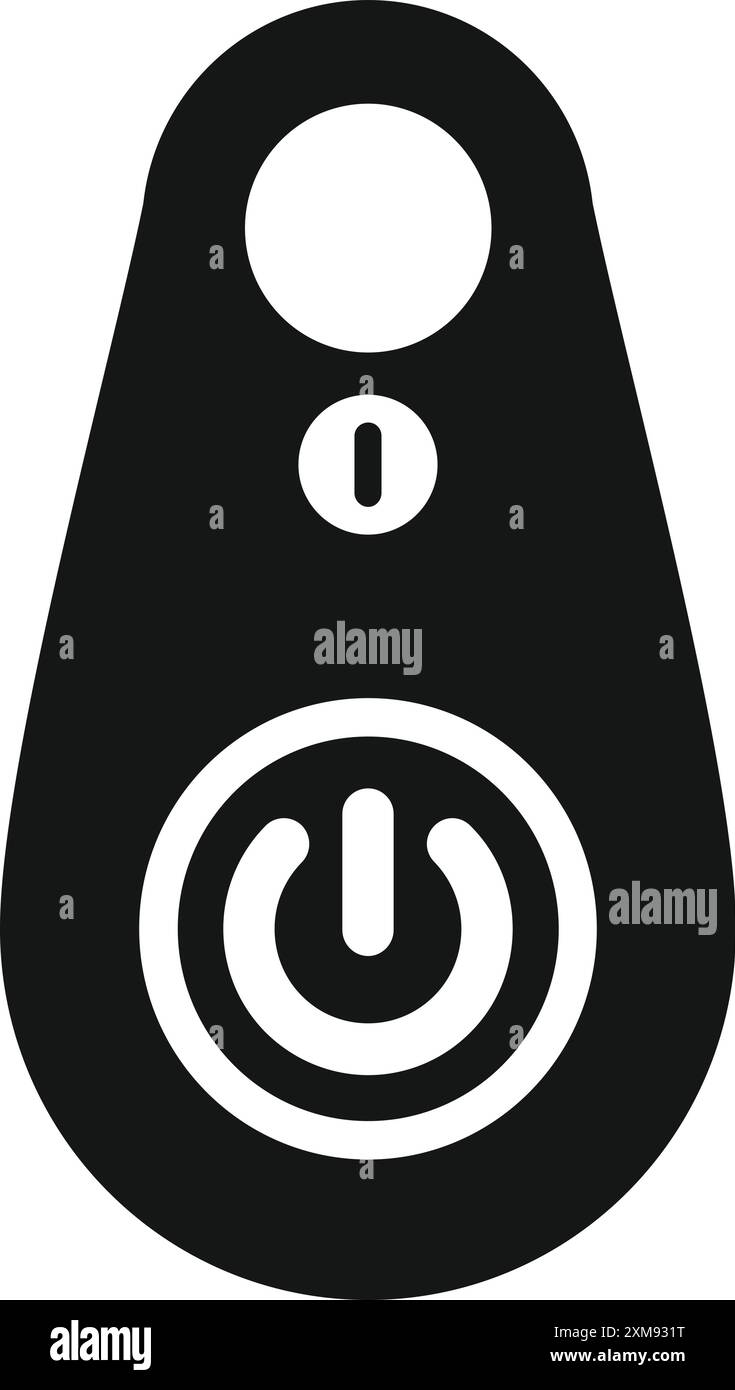 Black and white icon of a wireless remote control device featuring a ...