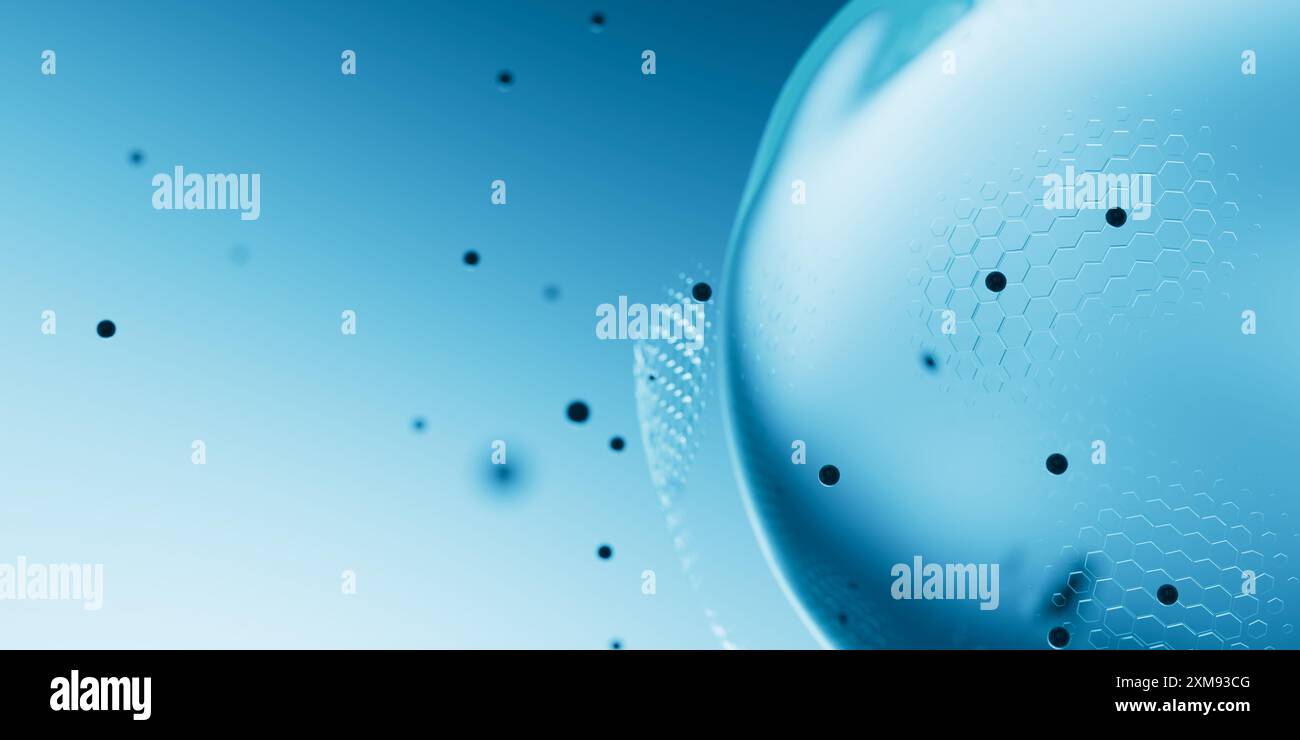 Cyber shield protection from infection. Light blue power field concept ...