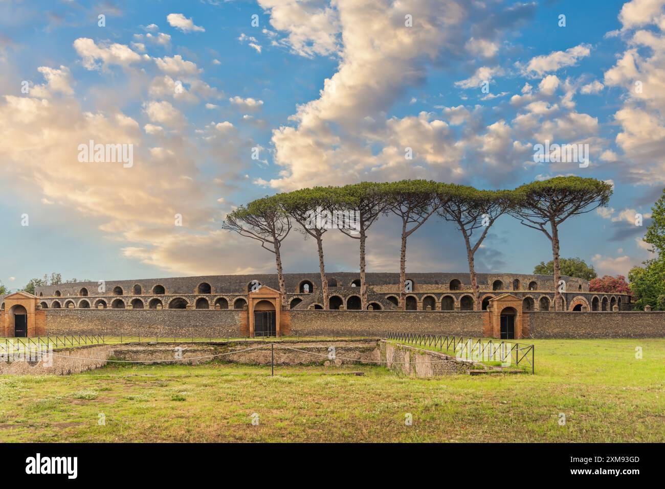 Side of Roman amphitheatre in Pompeii Unesco World Heritage Site Stock ...