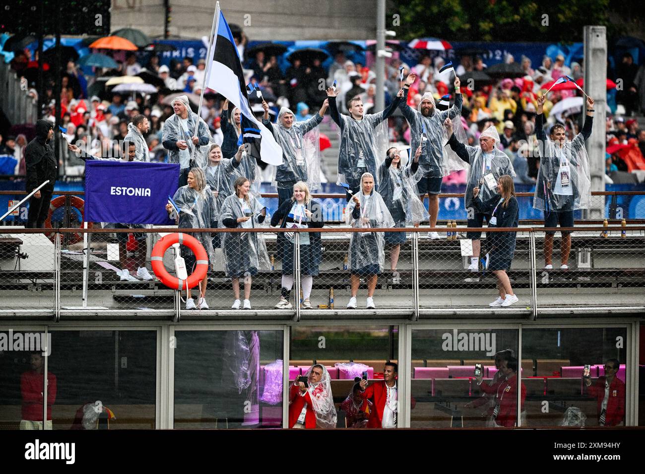 Paris, France. 26th July, 2024. Team Estonia pictured on the boat ...