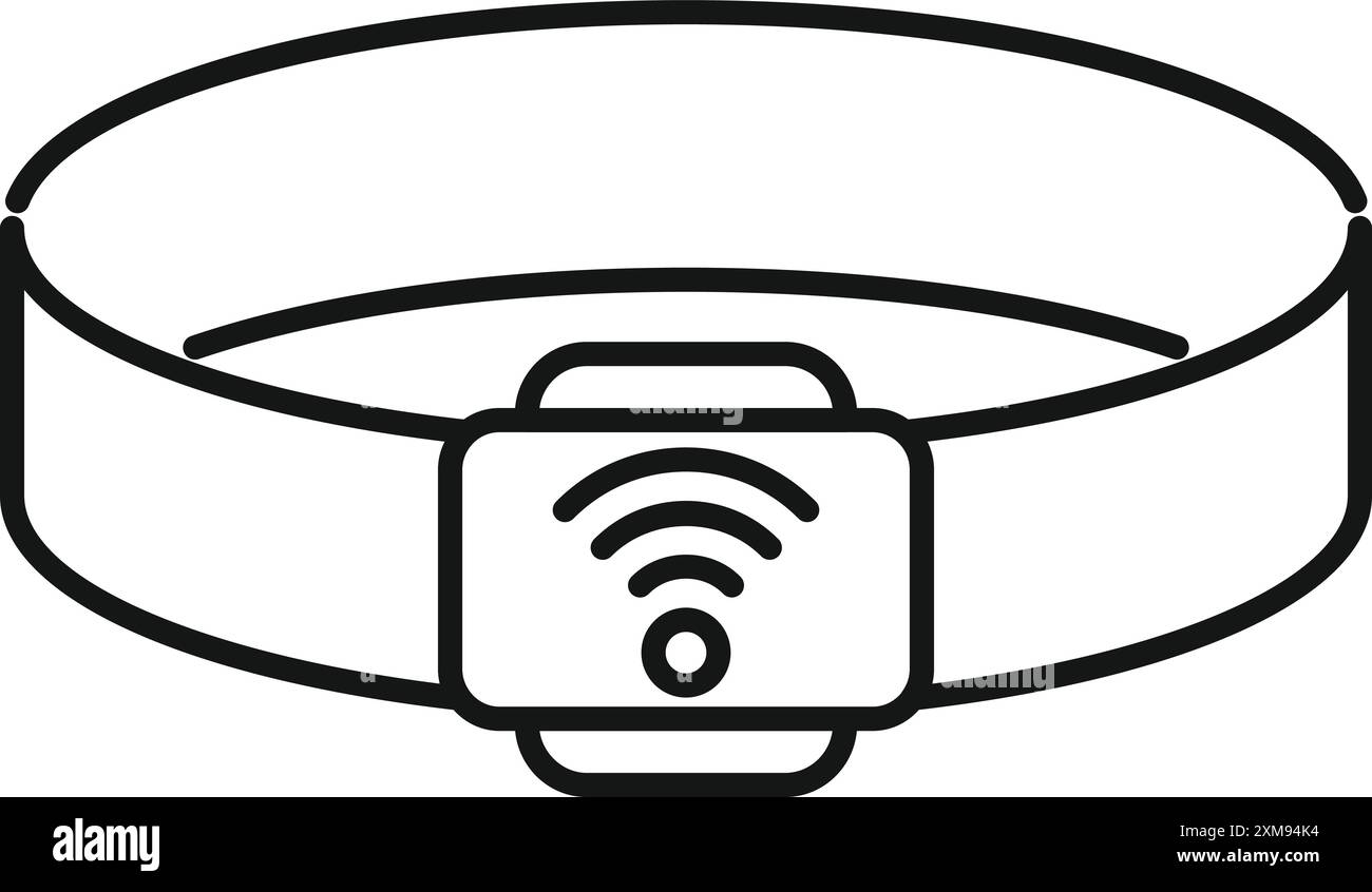 Smart belt buckle showing wifi signal icon, internet of things concept ...