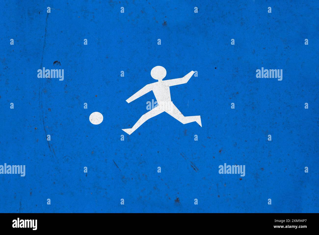 Sign for a playground, pictogram of a child playing soccer, Czech ...