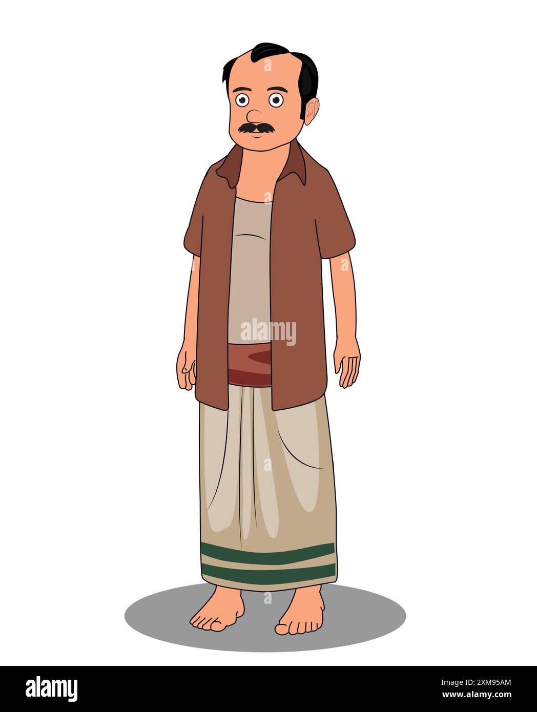 Indian village poor man three quarter view cartoon character design for ...