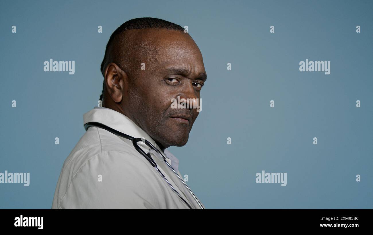 African American man doctor medical worker healthcare employee medic ...