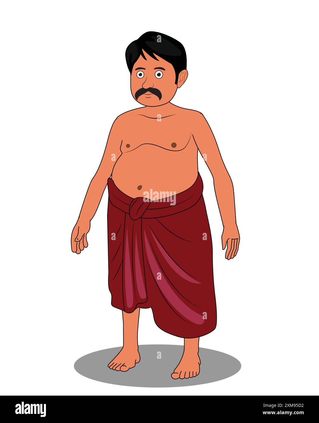 Indian village poor man three quarter view cartoon character design for ...