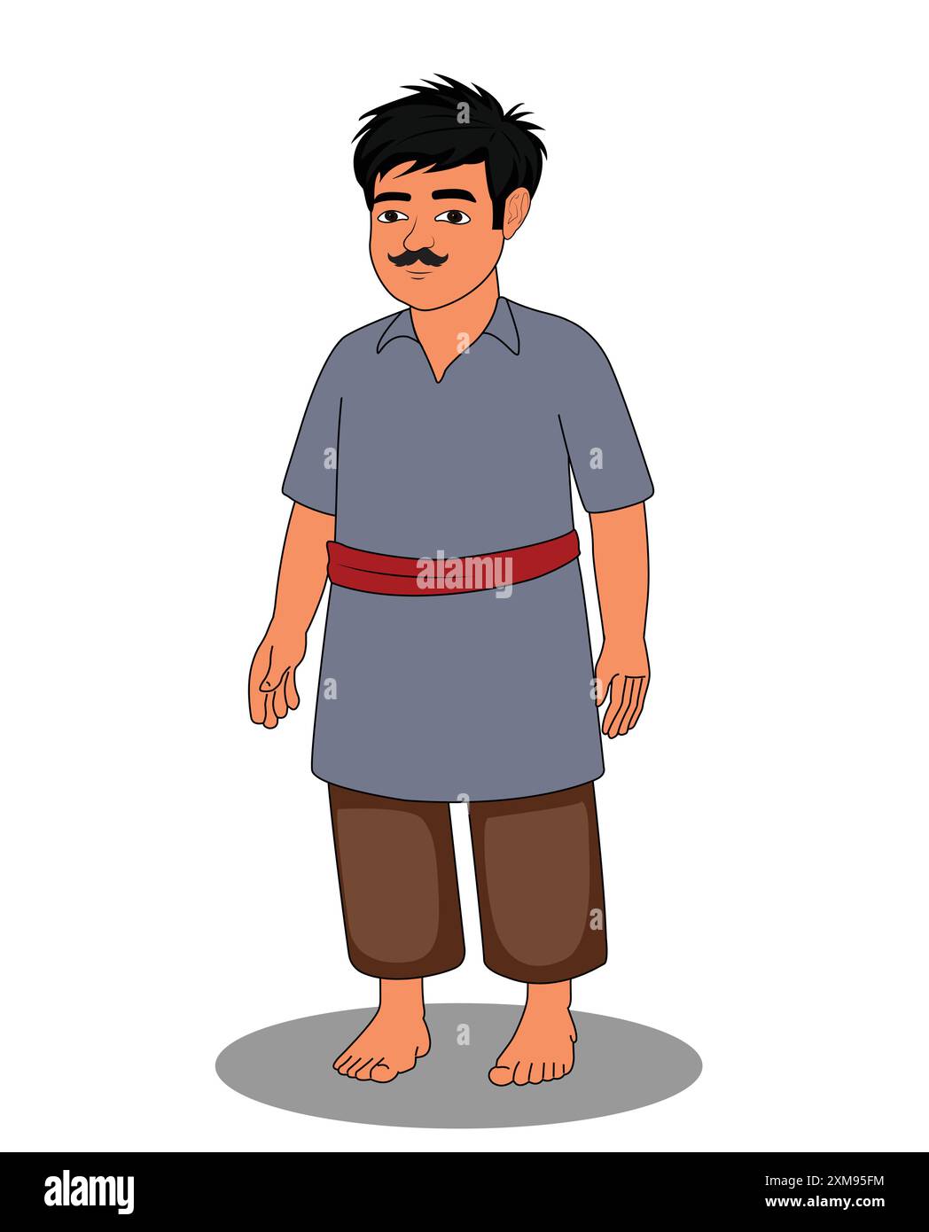Indian village man three quarter view cartoon character design for 2d ...