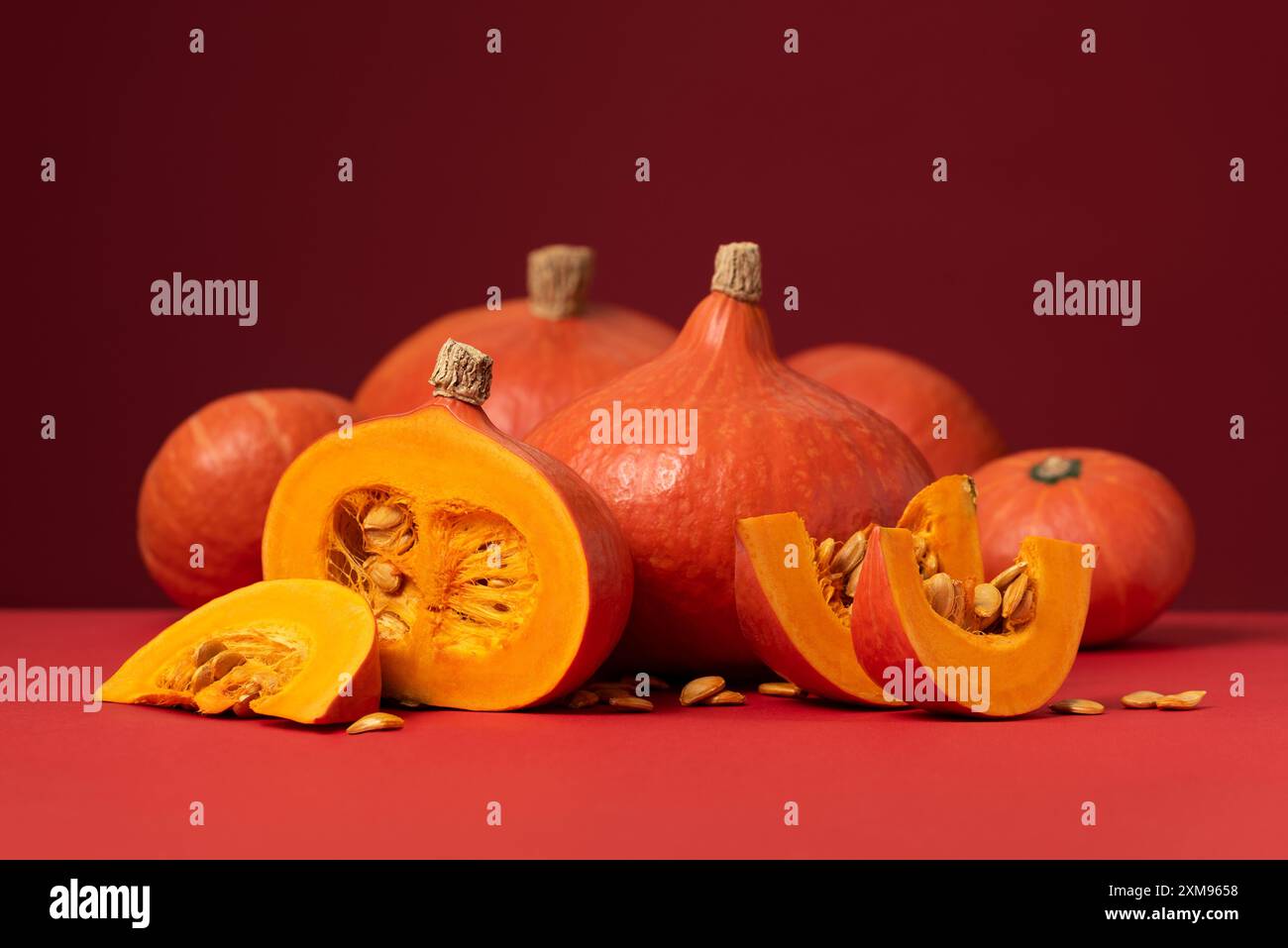Harvest of Hokkaido Pumpkins, also known as Red Kuri Squash or Uchiki ...