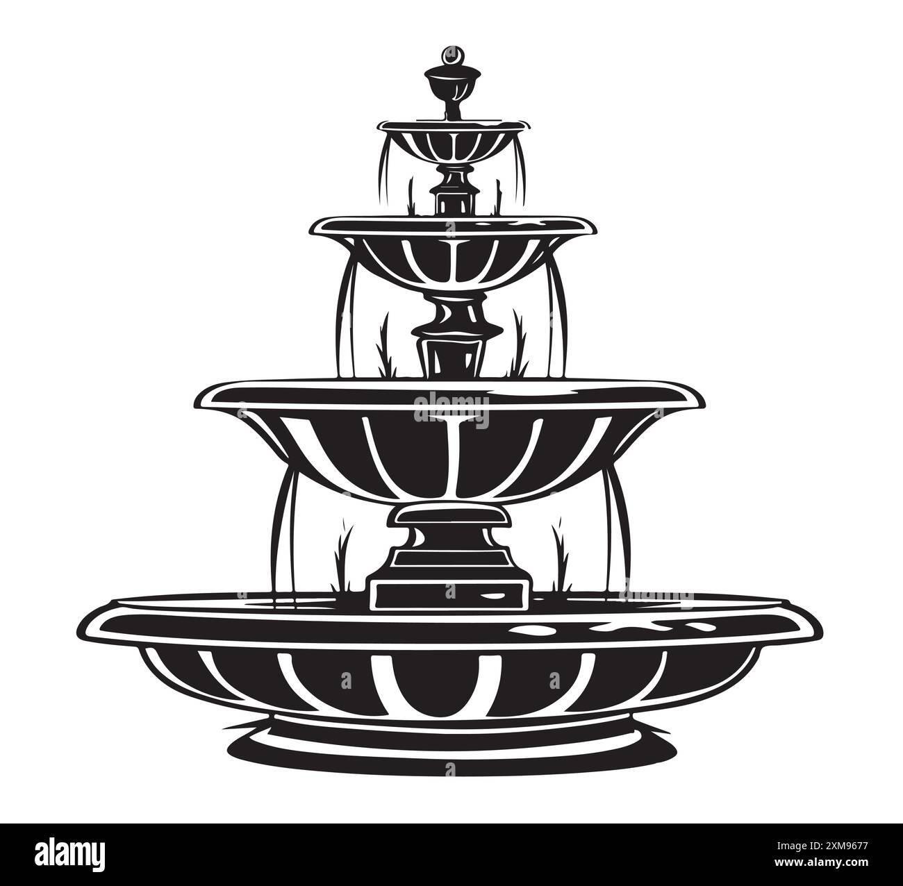 Water garden courtyard Stock Vector Images - Alamy