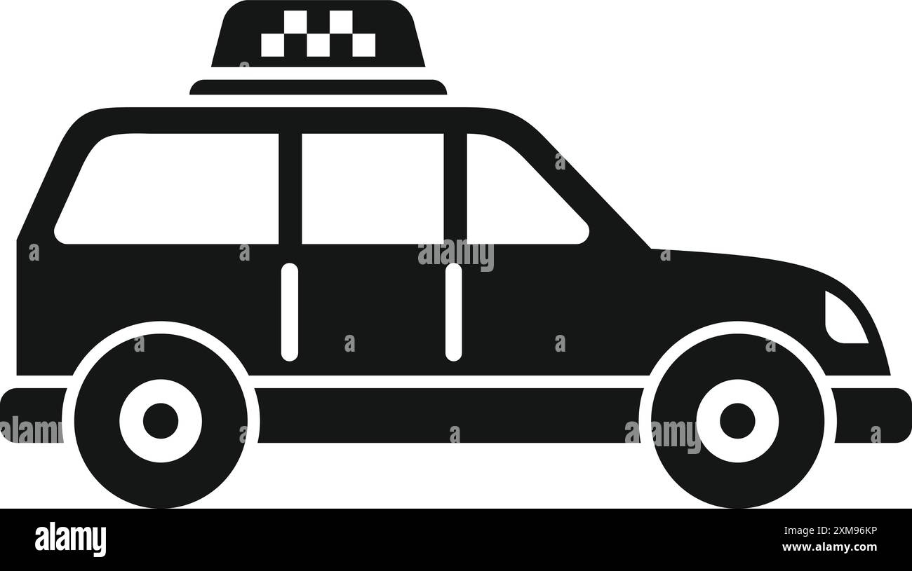 Simple black taxi cab icon representing transport in a city Stock ...