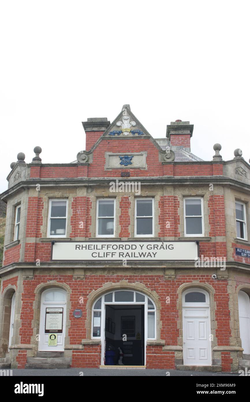 The station in the town of the Cliff Railway in Aberystwyth, Ceredgion ...