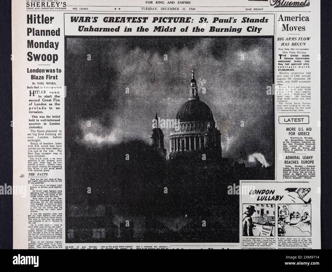 Front page with the now iconic photo of St Pauls Cathedral through ...