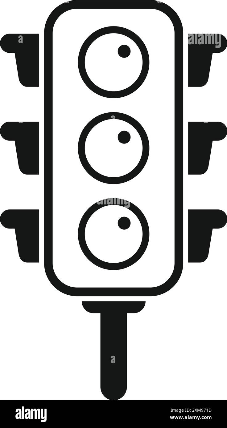 Simple black and white icon of a traffic light, conveying essential ...