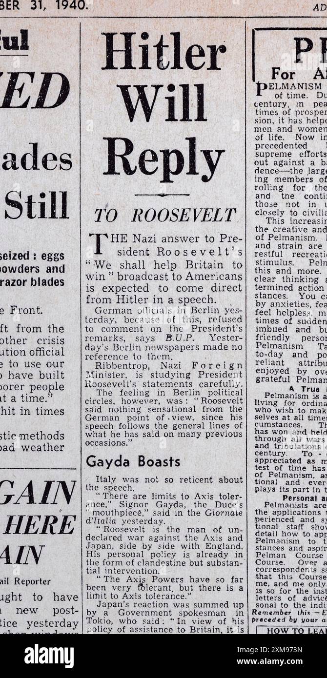 Hitler will reply hi-res stock photography and images - Alamy