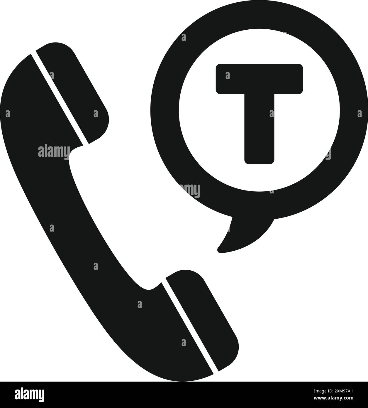 Black and white icon of a phone receiving a text message containing the ...