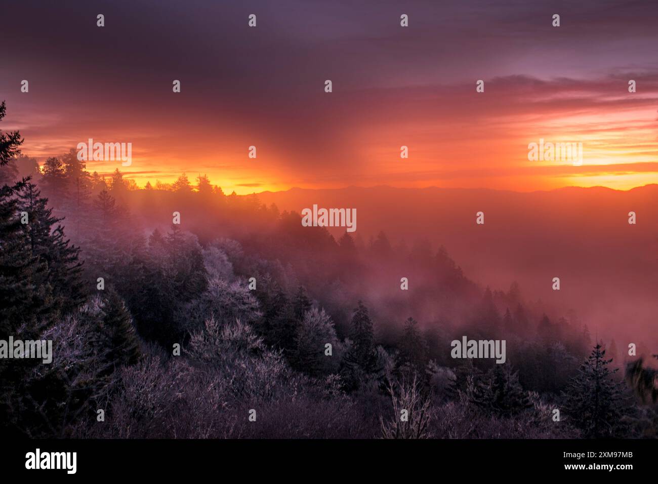Snowy Mountain Sunrise Stock Photo - Alamy