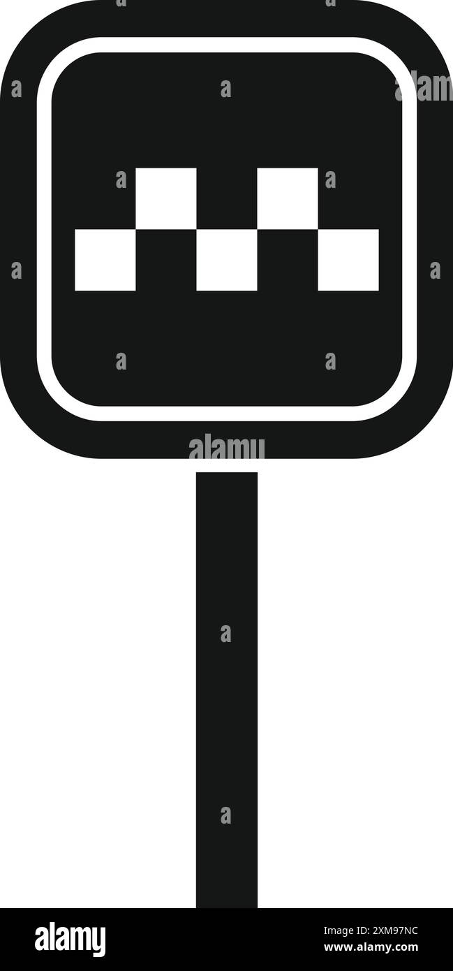 Black and white taxi sign indicating passengers are waiting for a ...