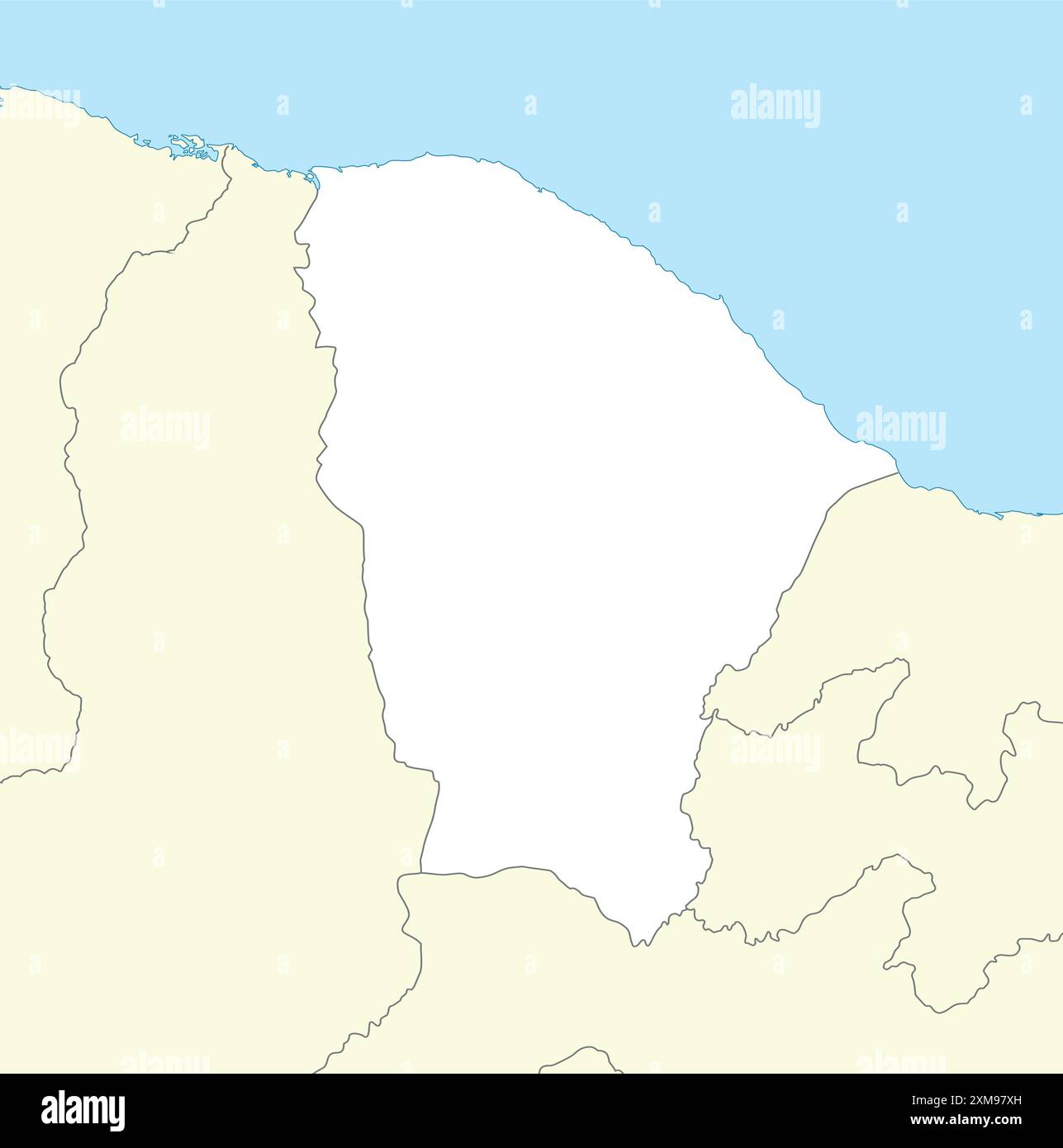 Location map of Ceara is a state of Brazil with neighbour state and ...
