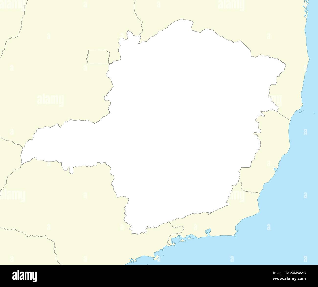 Location map of Minas Gerais is a state of Brazil with neighbour state ...