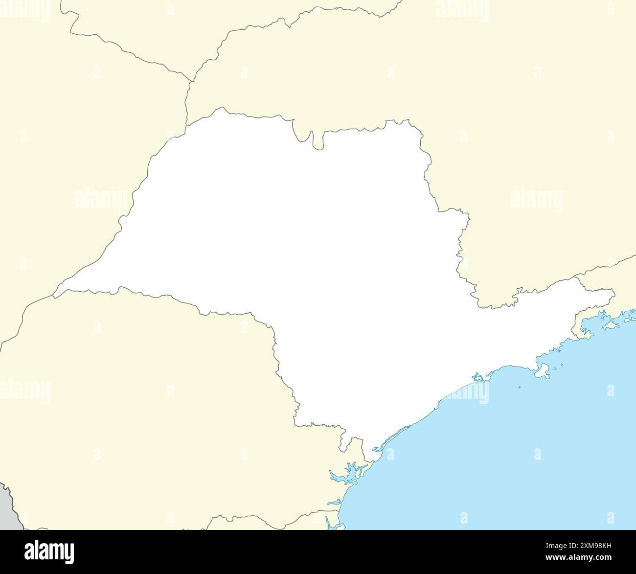 Location map of Sao Paulo is a state of Brazil with neighbour state and ...