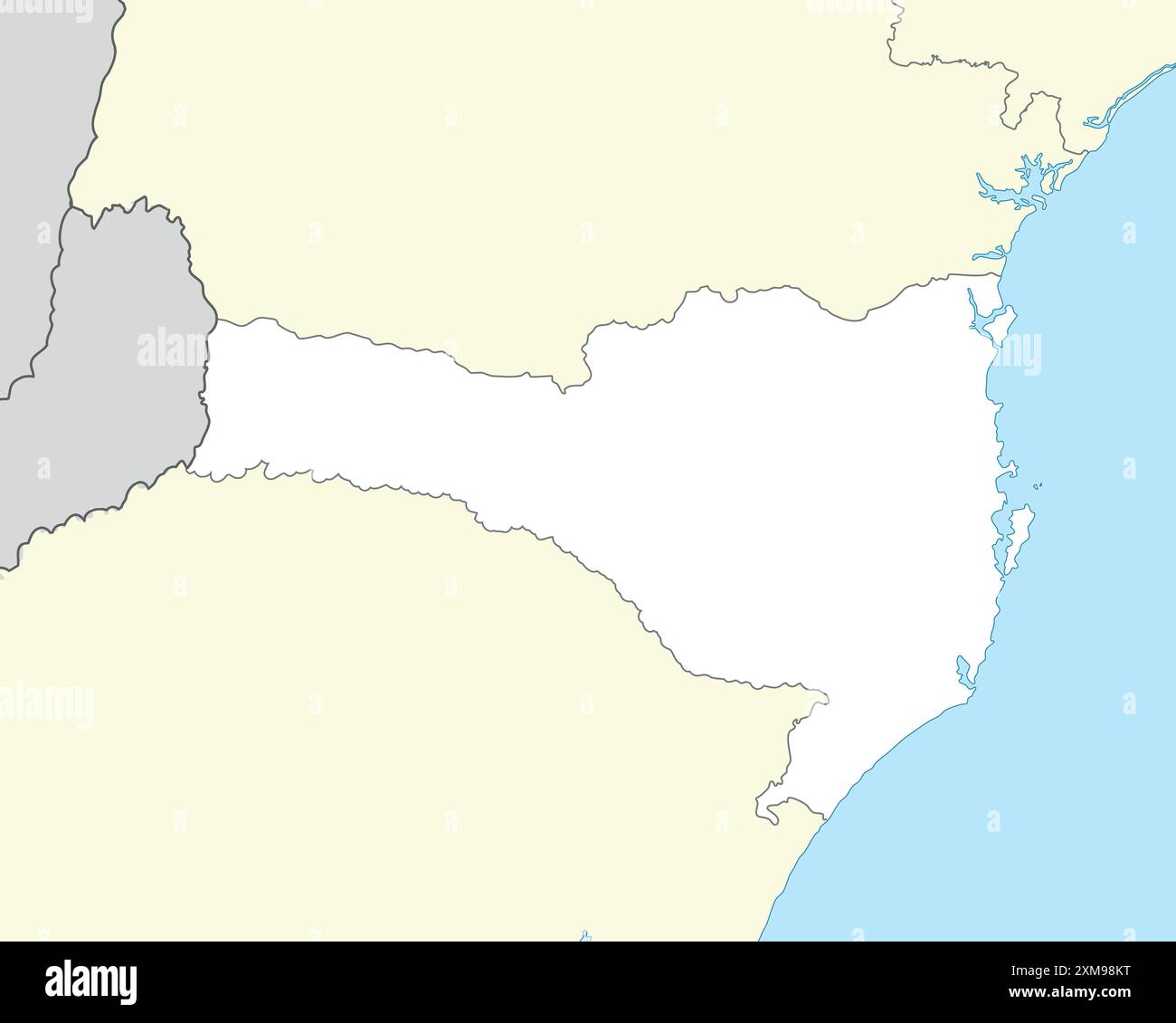 Location map of Santa Catarina is a state of Brazil with neighbour ...