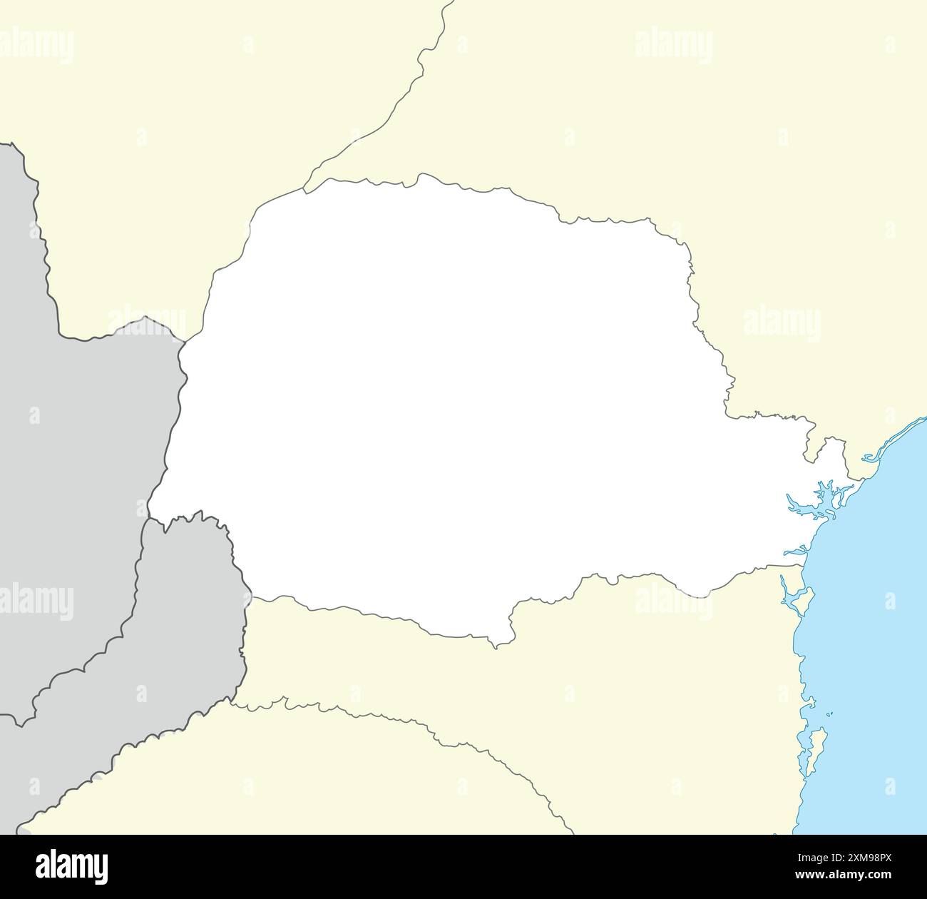 Location map of Parana is a state of Brazil with neighbour state and ...