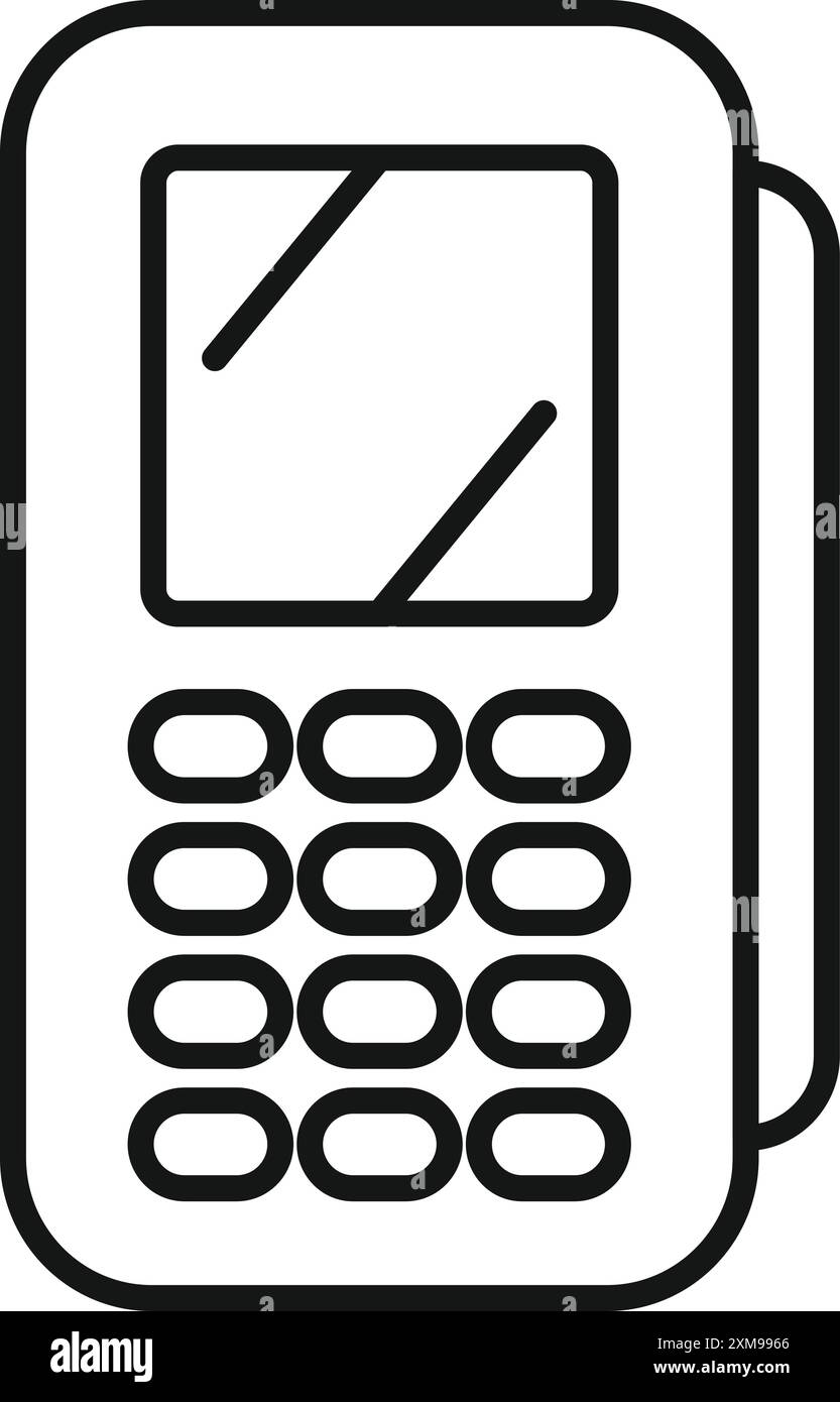 Mobile payment terminal is processing a transaction, indicating success ...