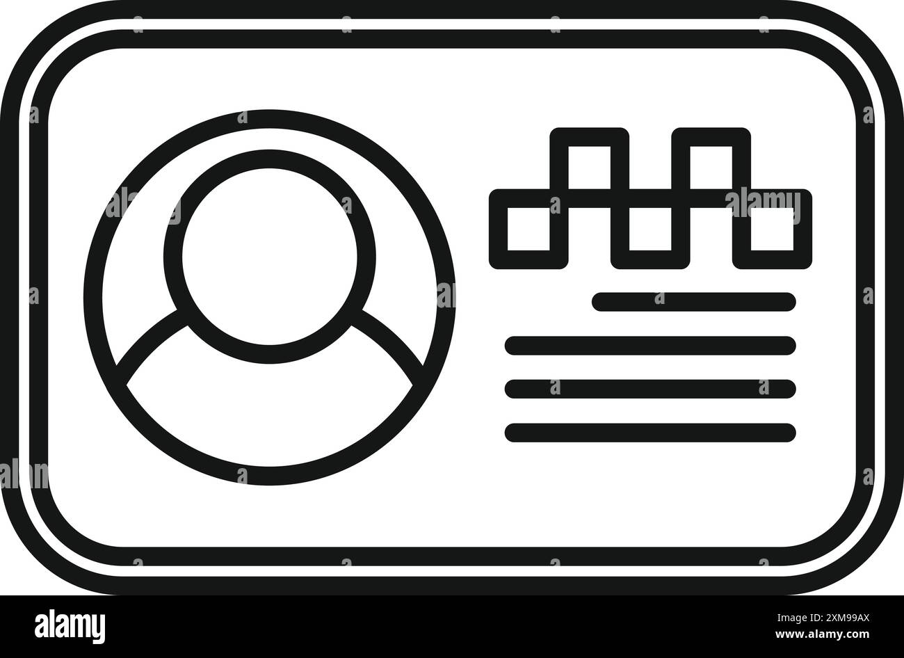 Simple line icon of an id card, representing identification and ...