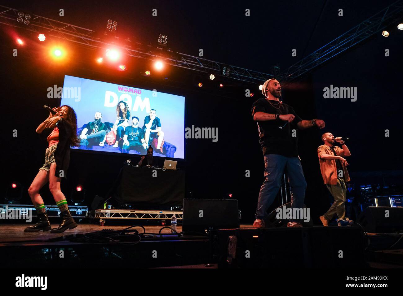 Malmesbury, UK. 26th July, 2024. Palestinian Hip Hop band, DAM ...