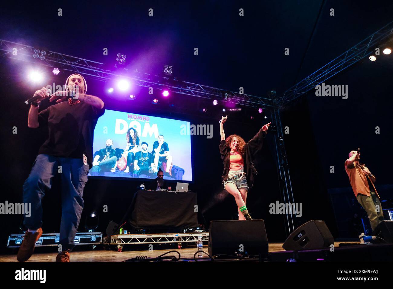 Malmesbury, UK. 26th July, 2024. Palestinian Hip Hop band, DAM ...