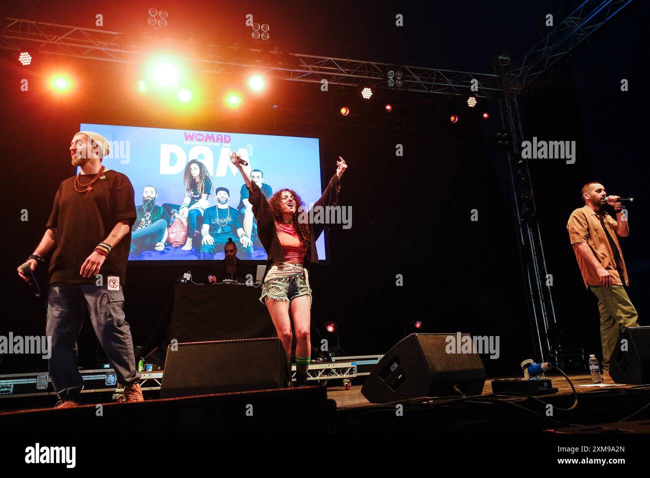 Malmesbury, UK. 26th July, 2024. Palestinian Hip Hop band, DAM ...