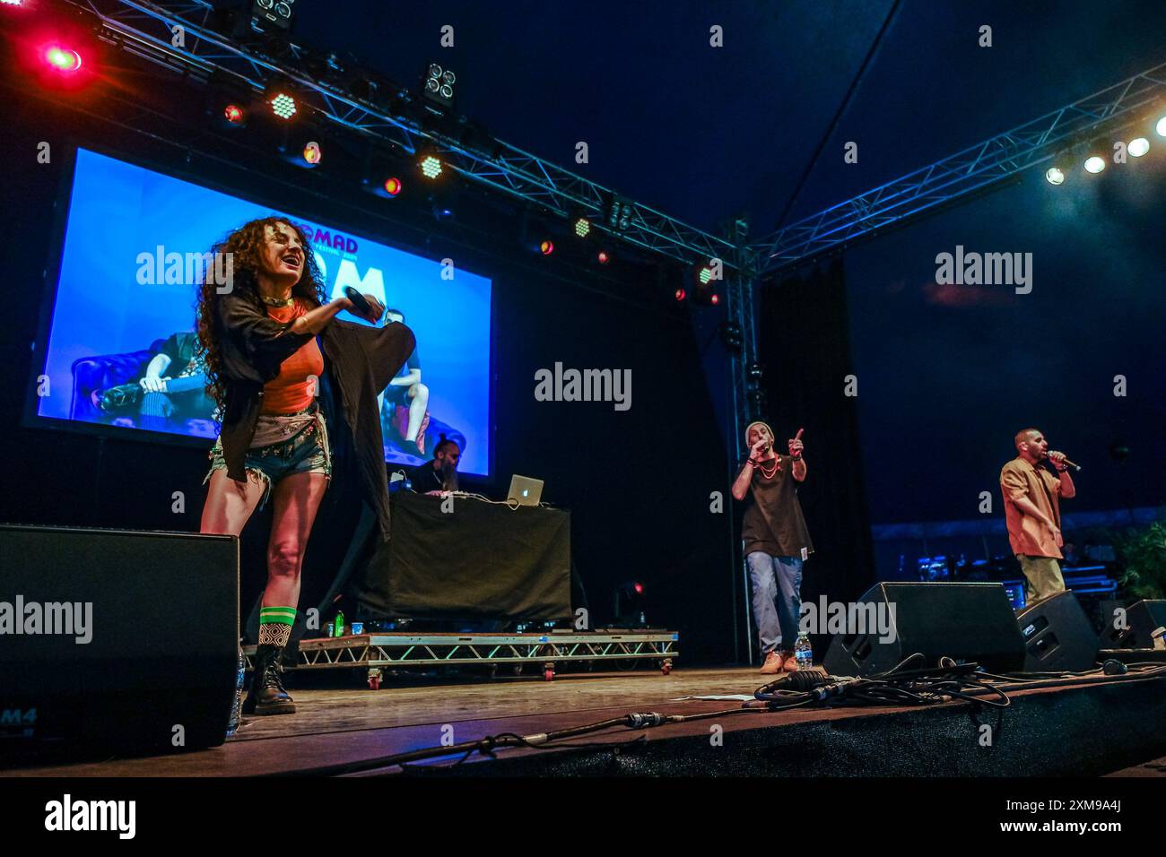 Malmesbury, UK. 26th July, 2024. Palestinian Hip Hop band, DAM ...