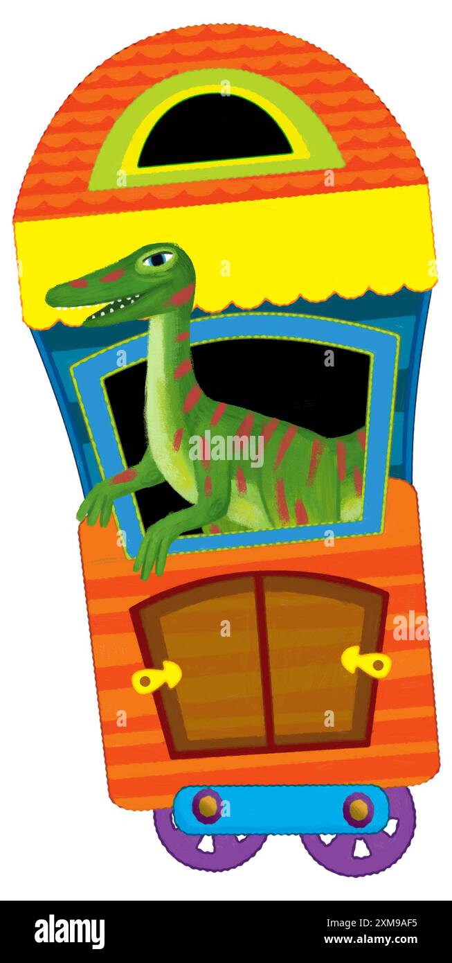 Comic illustration cartoon railway locomotive hi-res stock photography ...