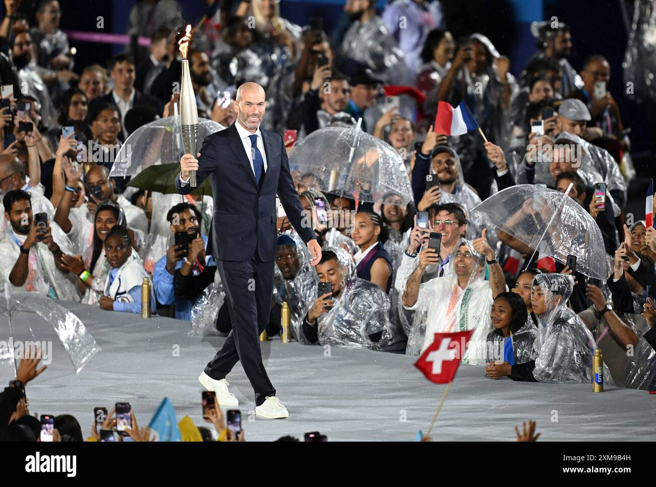 Paris, France. 26th July, 2024. Olympia, Paris 2024, opening ceremony ...