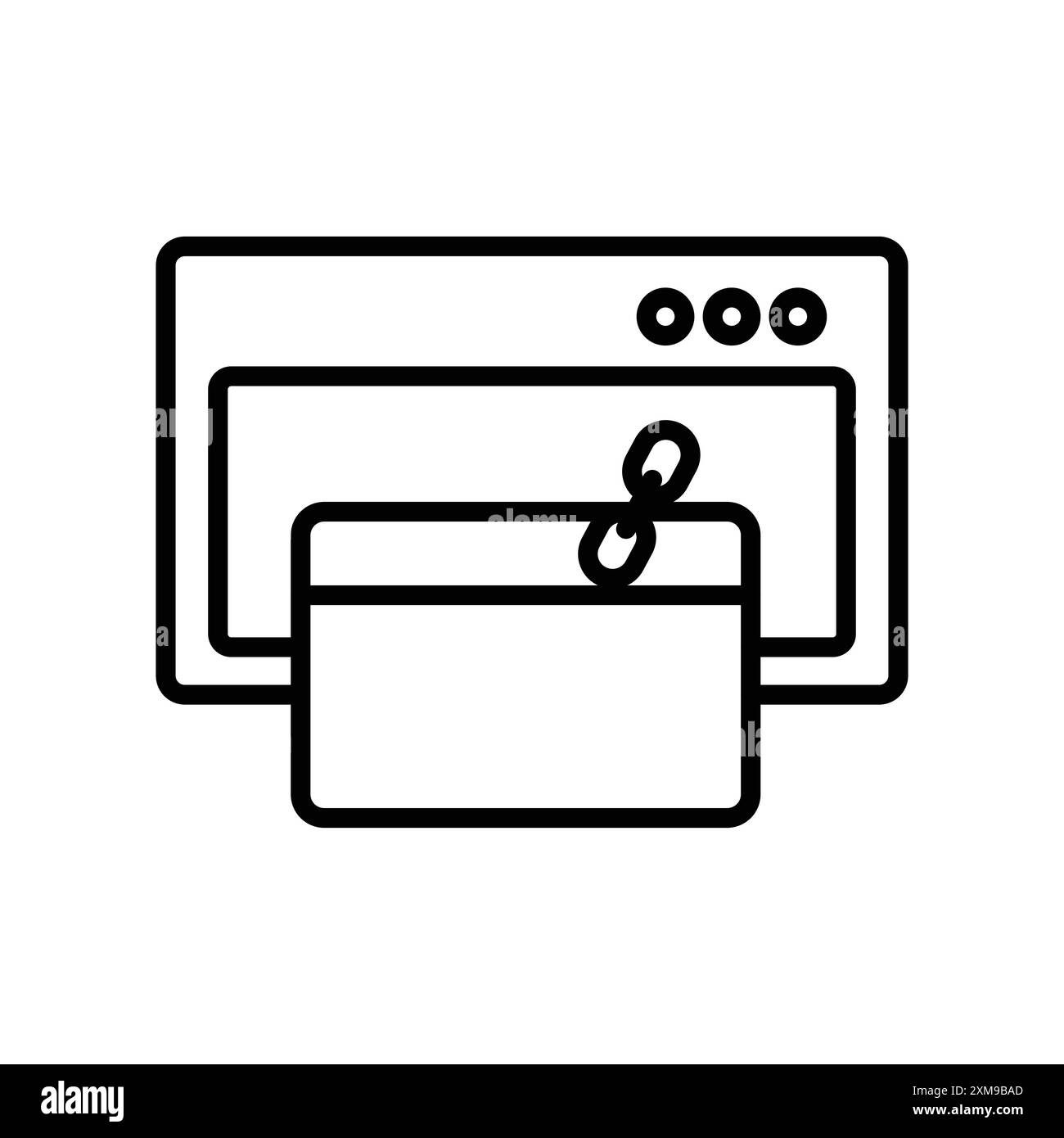 Backlink icon linear logo mark set collection in black and white for web Stock Vector Image ...