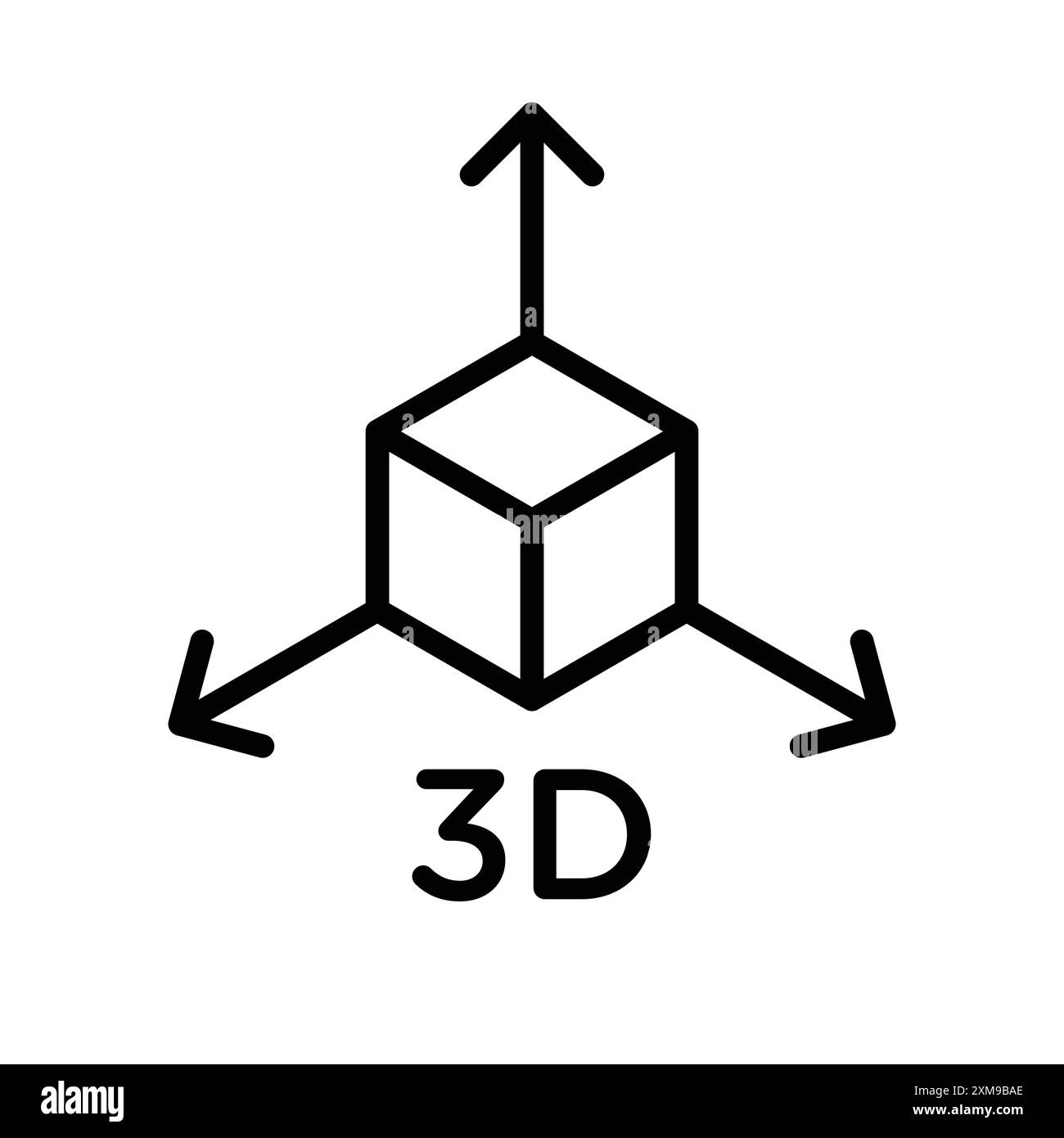 Cube linear icon in Cut Out Stock Images & Pictures - Alamy