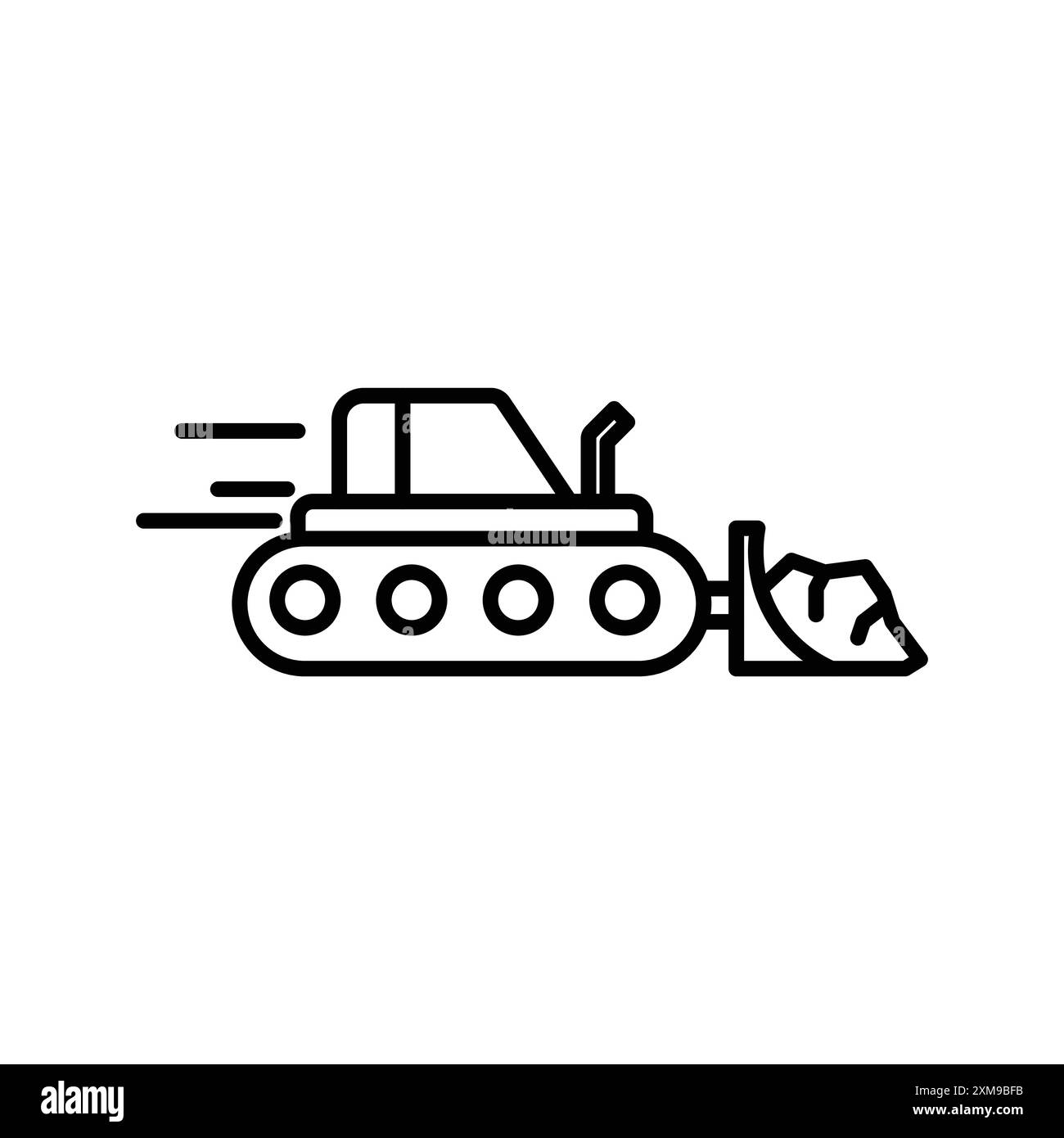Bulldozer icon set white Stock Vector Images - Alamy