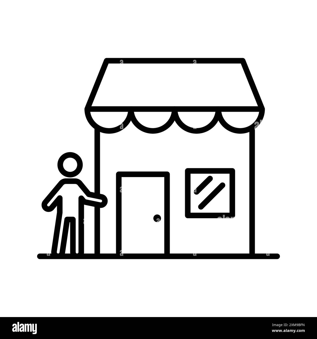 Buyer, shopper icon linear logo mark set collection in black and white ...