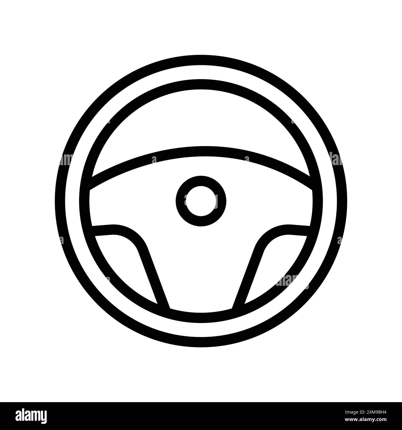 car Steering wheel icon linear logo mark set collection in black and ...